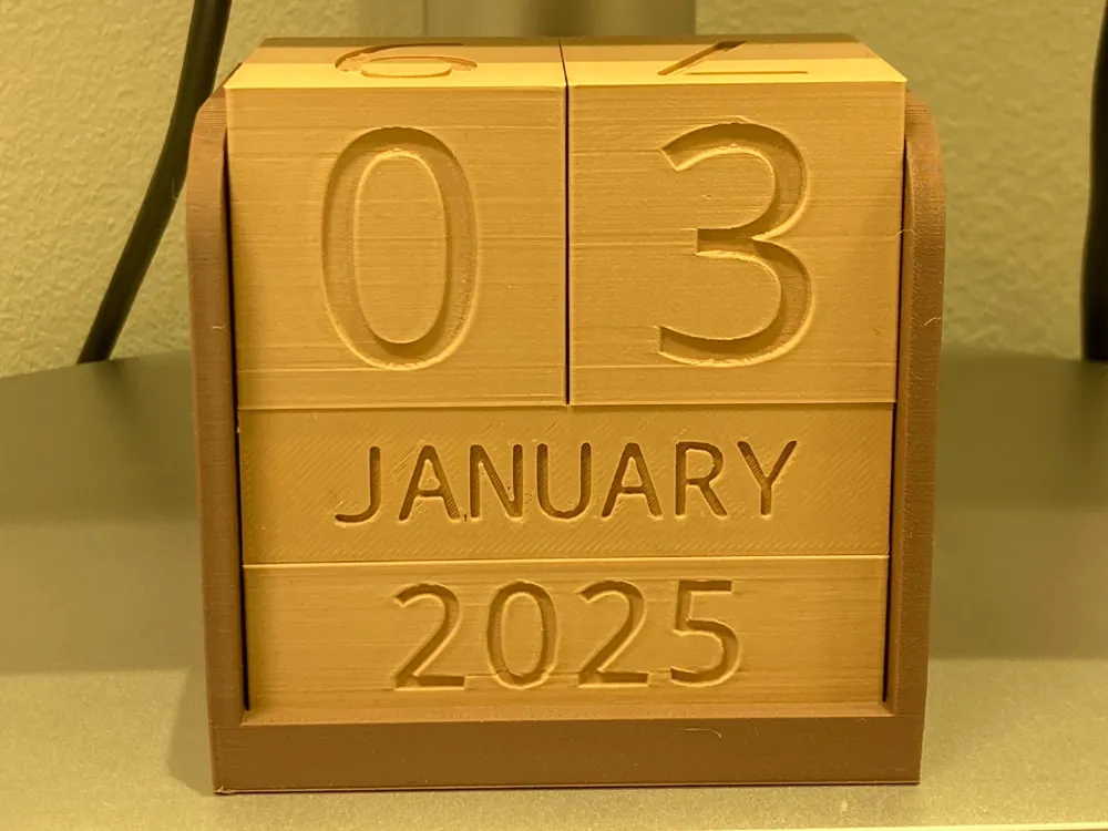 Desk Calendar cubes with date, month and year by FreddoFrog - MakerWorld