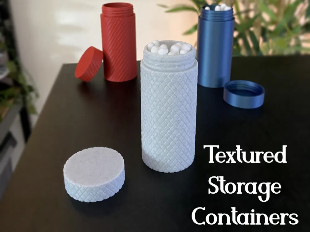 Textured Storage Containers by Eazzz MakerWorld: Download Free 3D Models