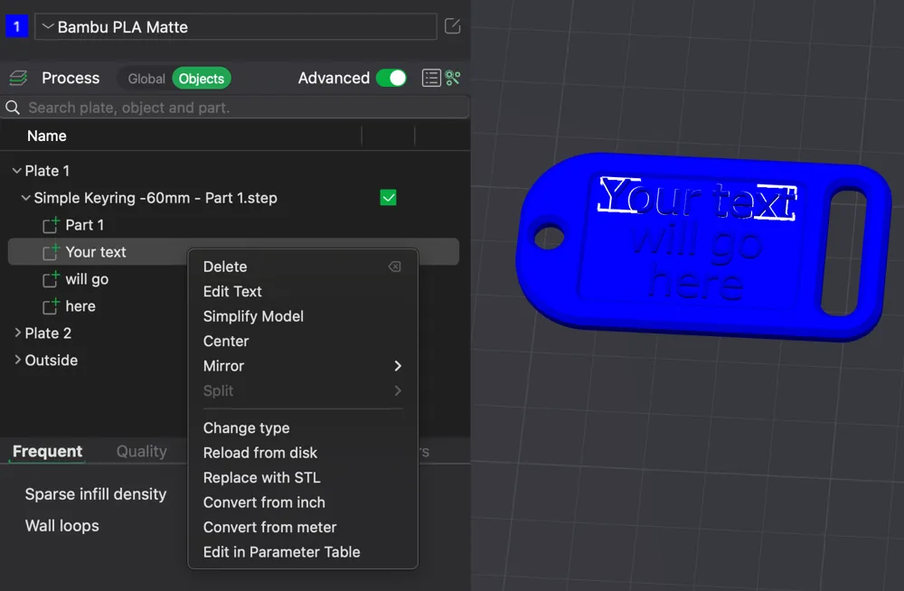 Text Keyring (set your text in Bambu Studio) - Free 3D Print Model ...