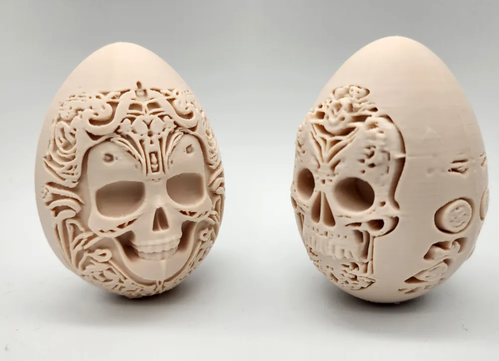 2 Carved Skull Eggs by Triple G Workshop MakerWorld: Download Free 3D ...