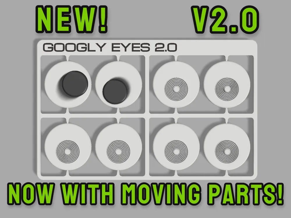 Moving Googly Eyes v2.0 kit card set by N33 Designs - MakerWorld