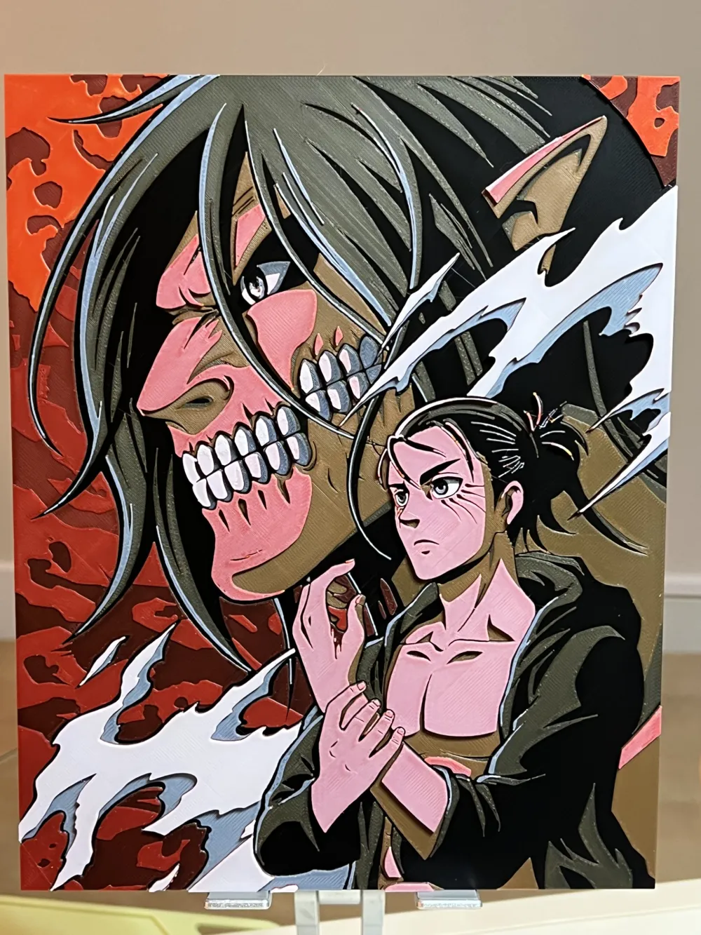 Eren Yeager Attack on Titan Hueforge - Free 3D Print Model - MakerWorld