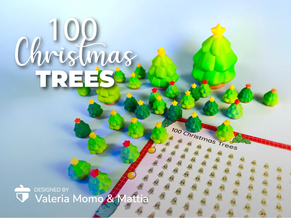 100 Christmas Trees Challenge Game + PDF! - Free 3D Print Model ...