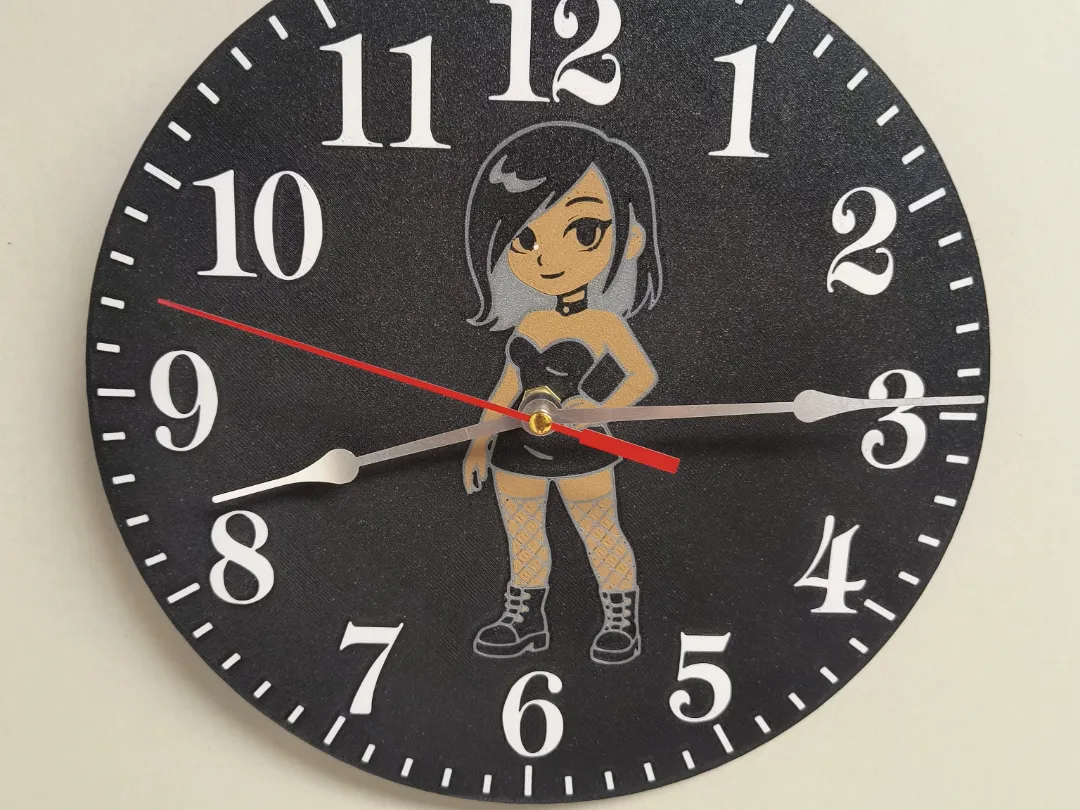 9 3/4 Emo, Goth, Punk Mädchen Wanduhr von hobbie_Of_The_Week MakerWorld: Kostenlose 3D-Modelle ...