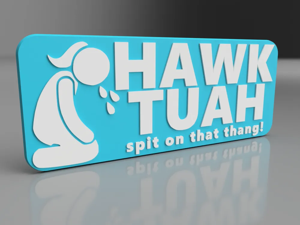 HAWK TUAH - Spit On That Thang 3D Sign by Zurlingo-3D - MakerWorld