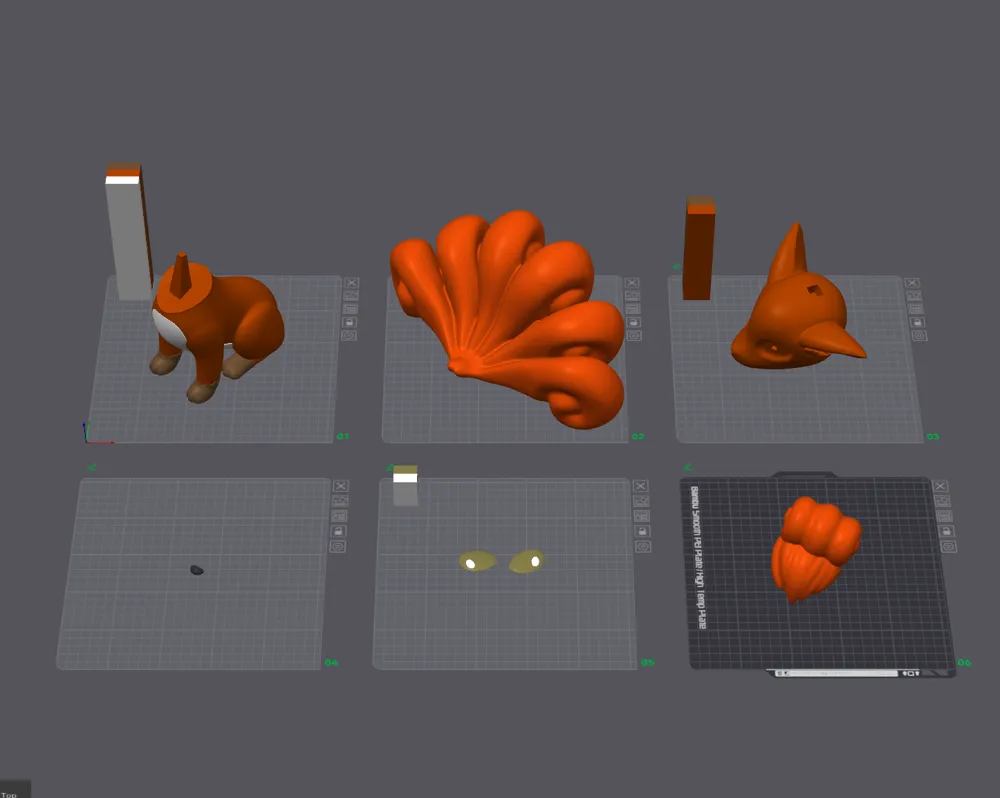 Pokémon Vulpix Modular Figure (AMS Ready) - Free 3D Print Model ...
