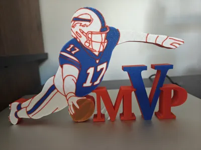 Josh Allen Diving MVP Line Art by Uncle Joeys CreationsMakerWorld ...