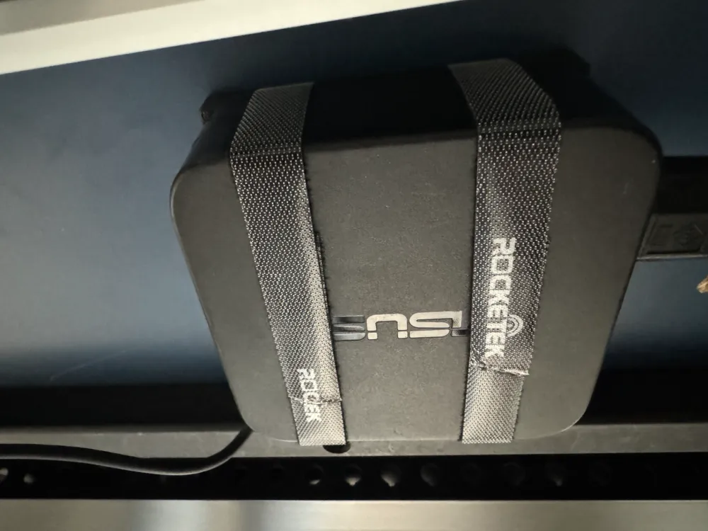 Under desk power brick mount with velcro/screws by basik - MakerWorld