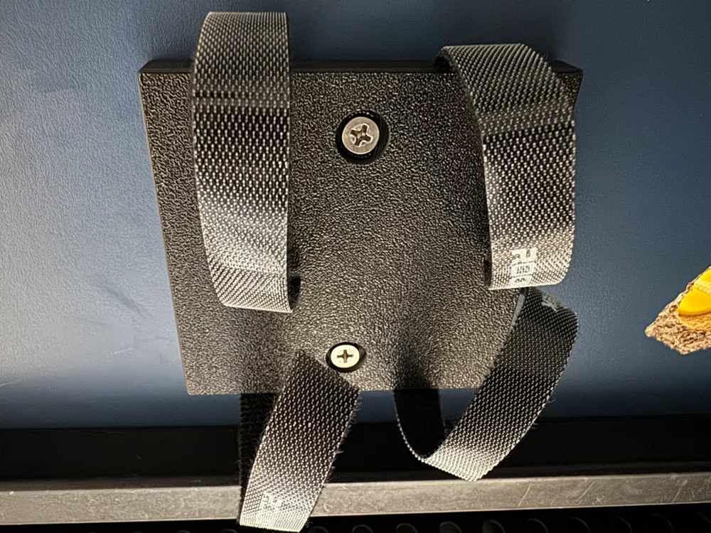 Under desk power brick mount with velcro/screws by basik - MakerWorld