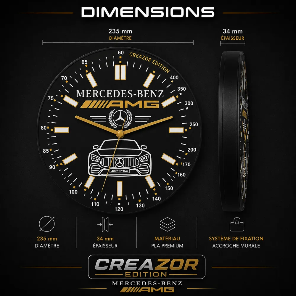 Modular Wall Clock – Mercedes-AMG - Free 3D Print Model - MakerWorld