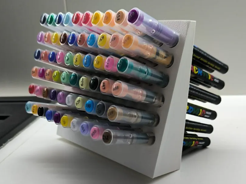 desktop acrylic marker organizer 60 - Free 3D Print Model - MakerWorld