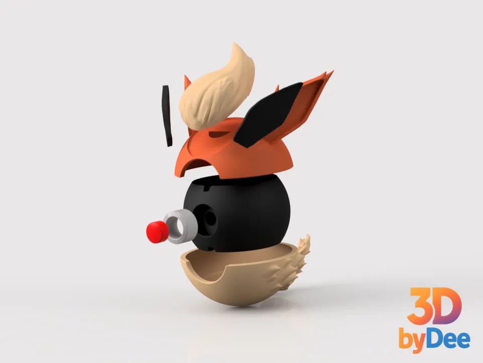 Flareon Poke Ball - Free 3D Print Model - MakerWorld