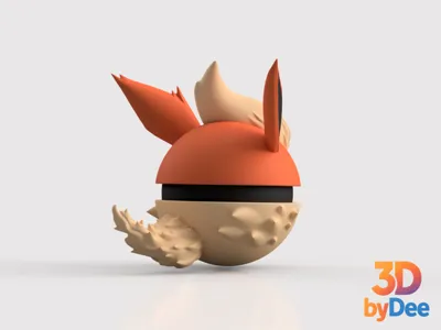 Flareon Poke Ball - Free 3D Print Model - MakerWorld