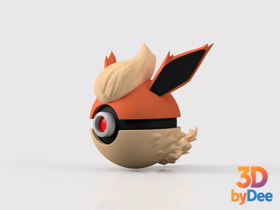 Flareon Poke Ball - Free 3D Print Model - MakerWorld