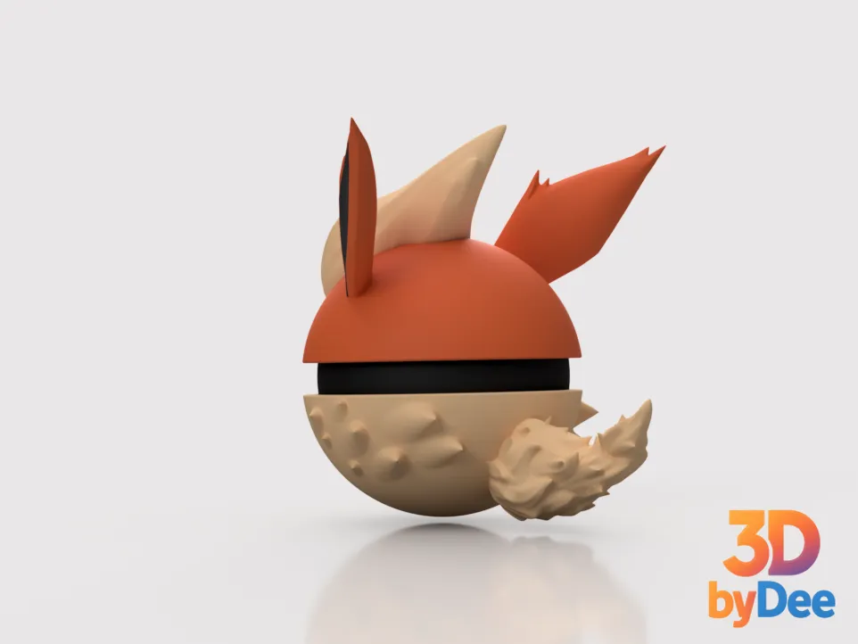 Flareon Poke Ball - Free 3D Print Model - MakerWorld