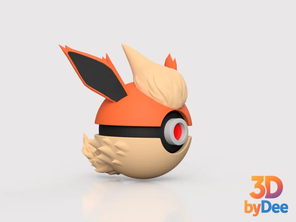 Flareon Poke Ball - Free 3D Print Model - MakerWorld