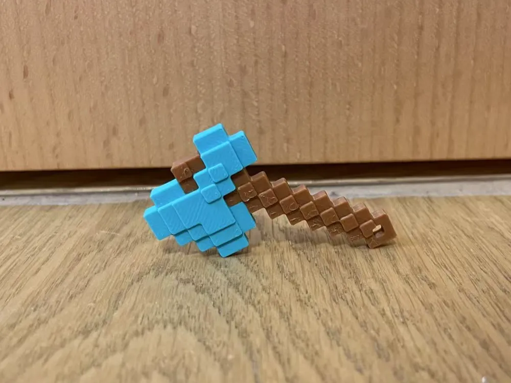 Minecraft diamond axe by kv99 MakerWorld: Download Free 3D Models