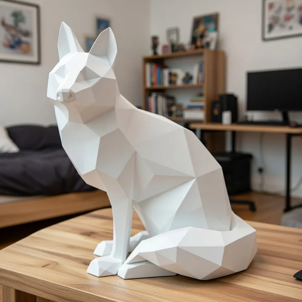 Ultra Low Poly Geometric Fox Sculpture v2 - Free 3D Print Model ...