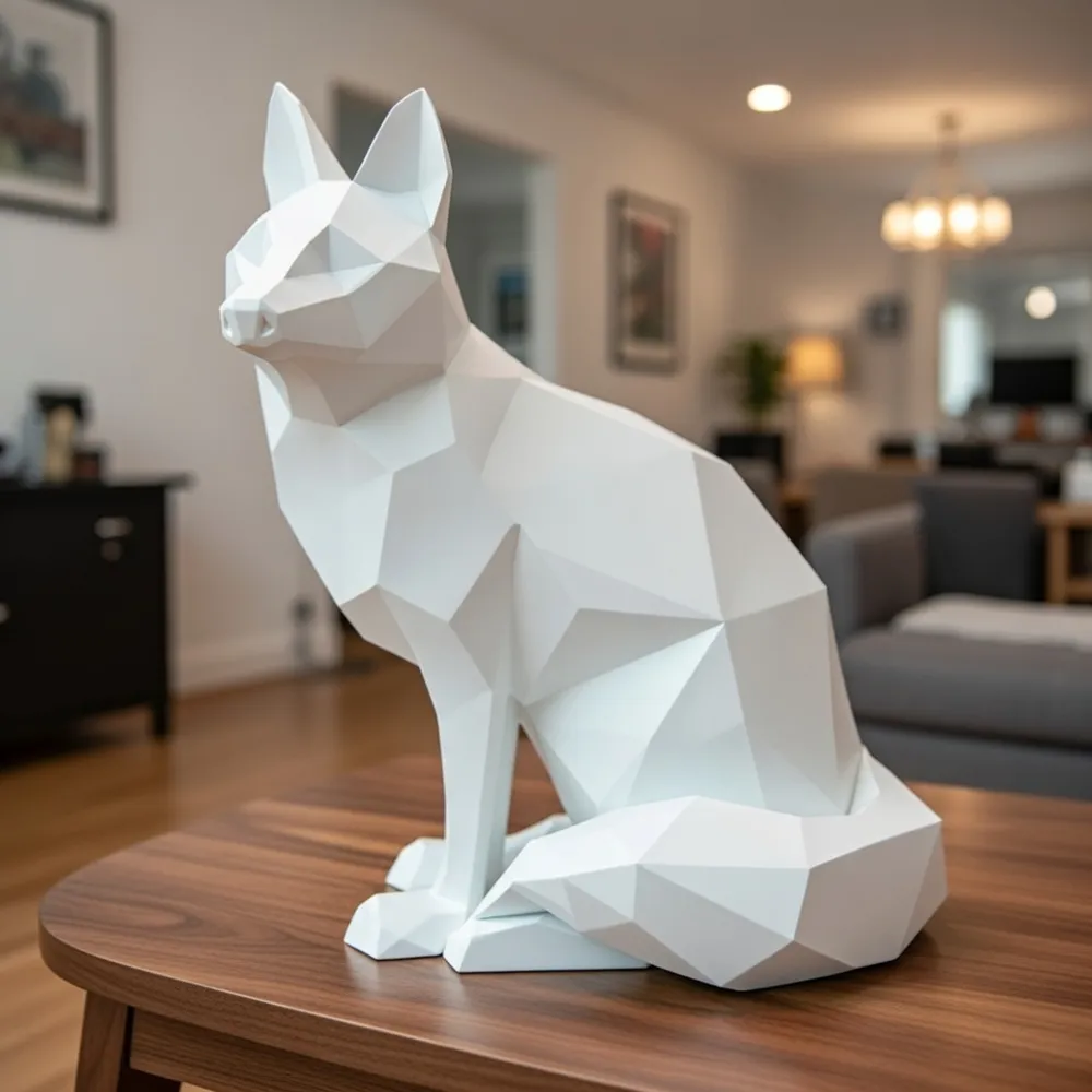 Ultra Low Poly Geometric Fox Sculpture v2 - Free 3D Print Model ...