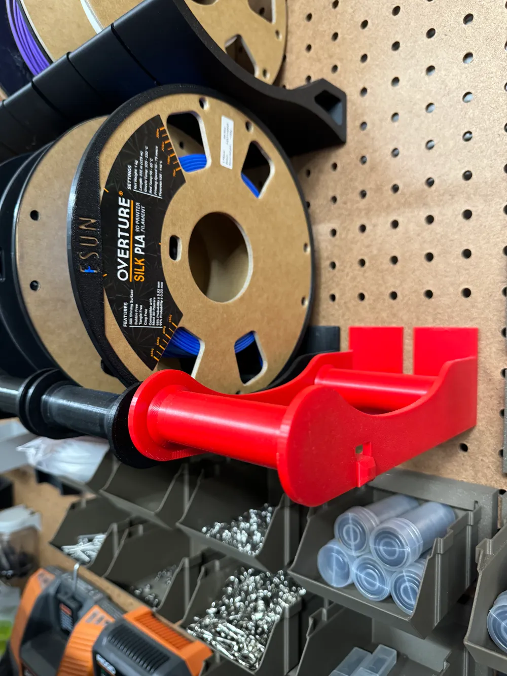 Filament Spool Roller for Pegboard by 321 Designs - MakerWorld
