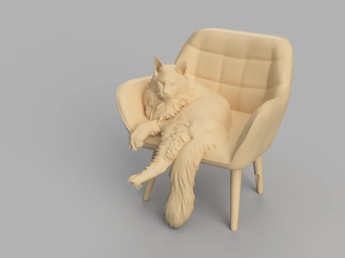 Majestic Maine Coon - Free 3D Print Model - MakerWorld