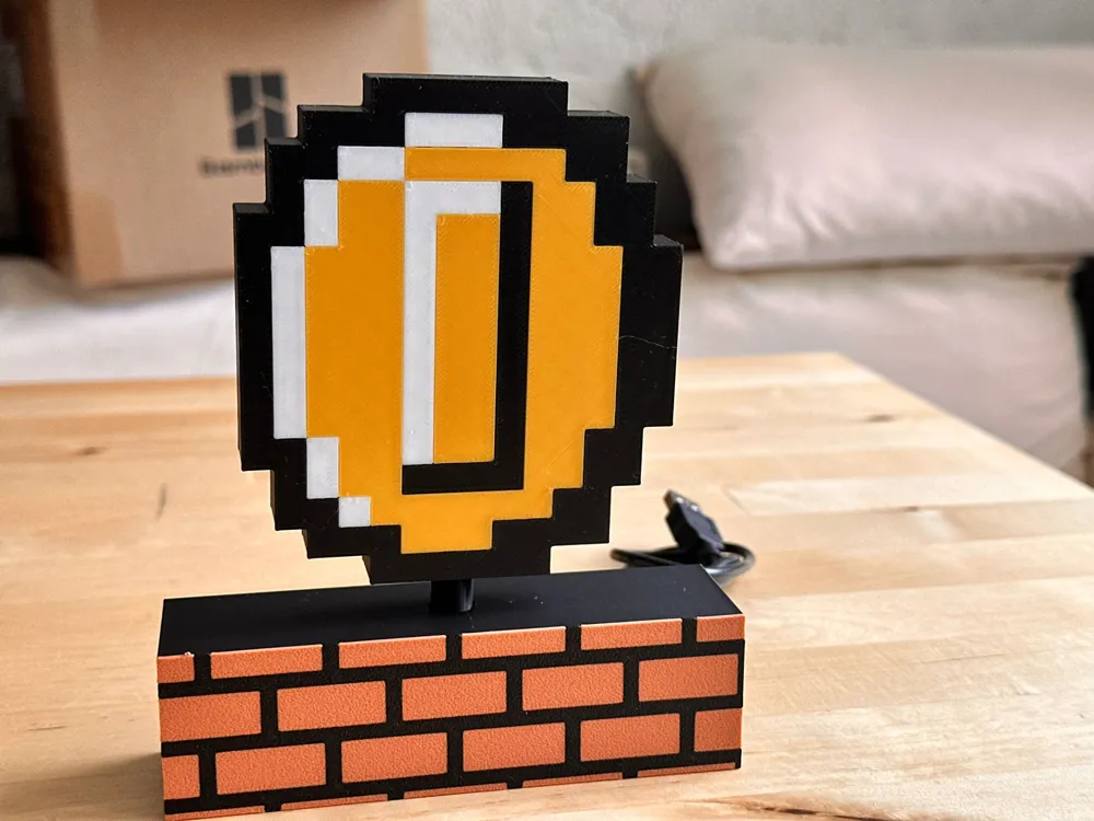 Spinning 8-Bit Mario Coin Display - LA001 TT Motor - Free 3D Print ...