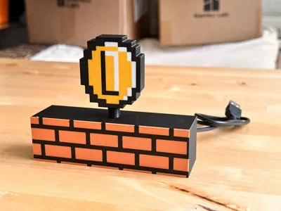 Spinning 8-Bit Mario Coin Display - LA001 TT Motor by Eternity Labs ...