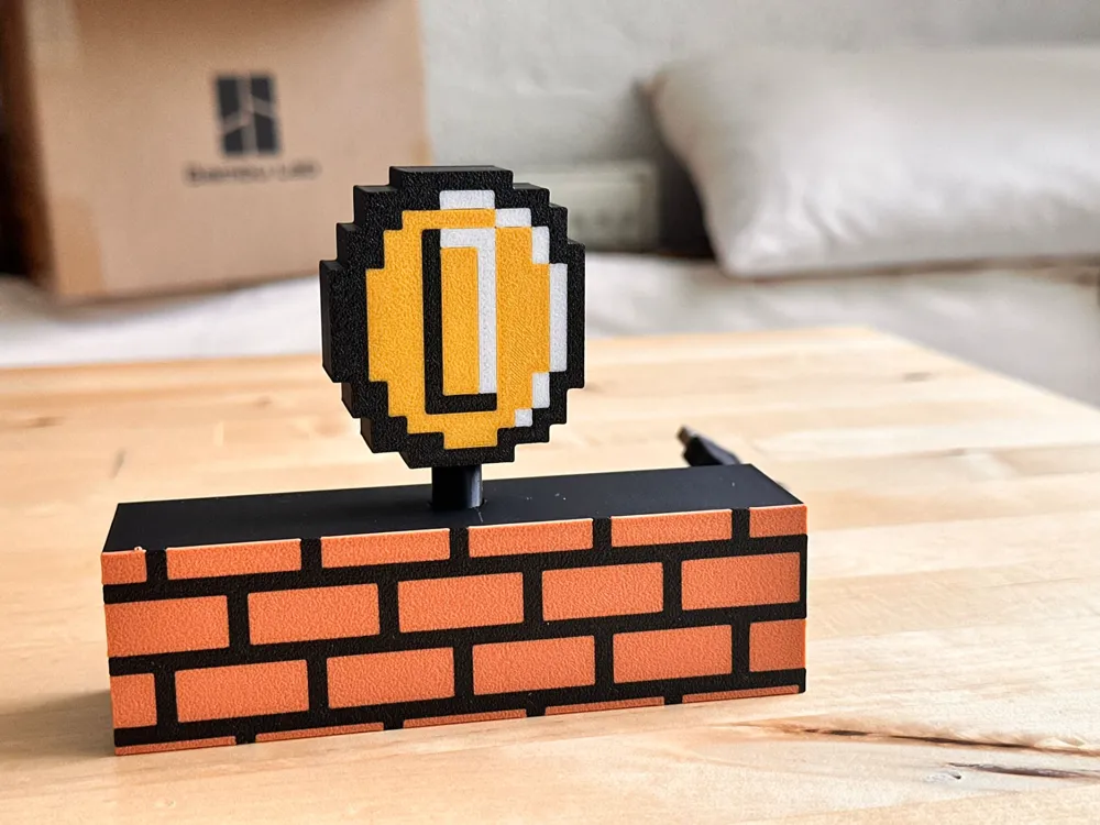 Spinning 8-Bit Mario Coin Display - LA001 TT Motor - Free 3D Print ...