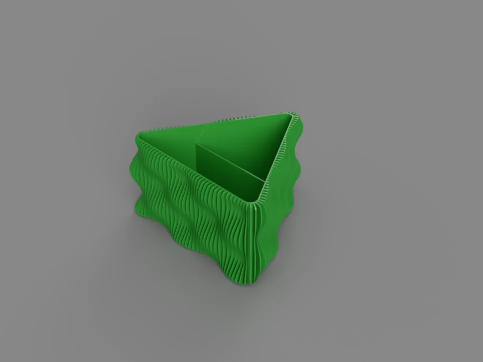 Modern ribbed pyramid pen holder by Print3Diy - MakerWorld