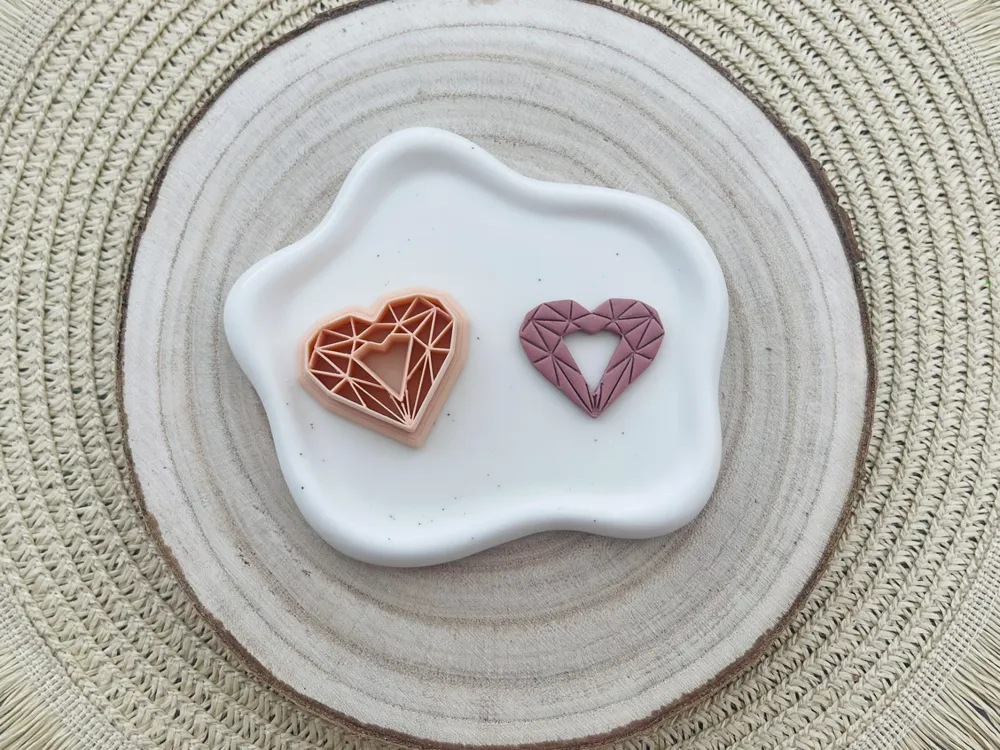 Diamond Heart Polymer Clay Earrings Cutter - Free 3D Print Model ...