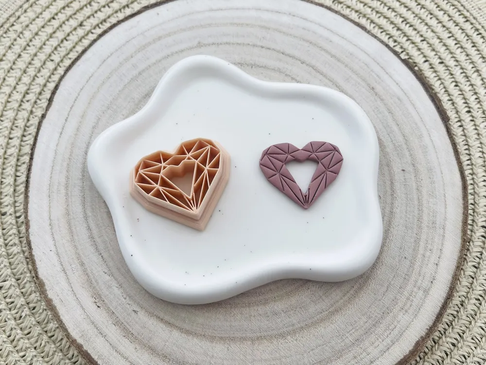 Diamond Heart Polymer Clay Earrings Cutter - Free 3D Print Model ...