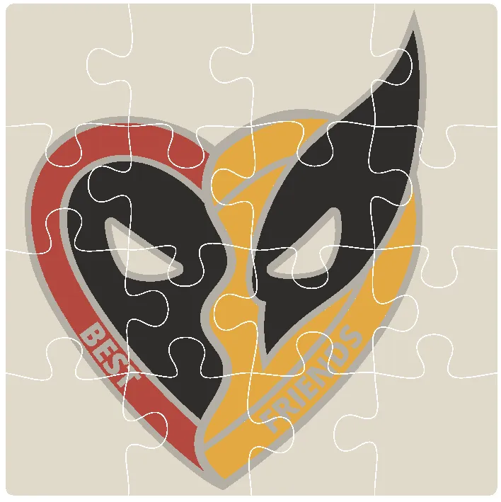 Deadpool and Wolverine Best Friends 4x4 120mm Puzzle by ondrovic ...