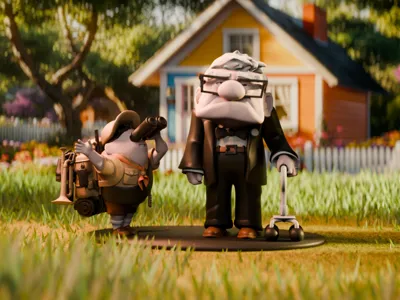 Up – Carl & Russell Collectible Art - Free 3D Print Model - MakerWorld