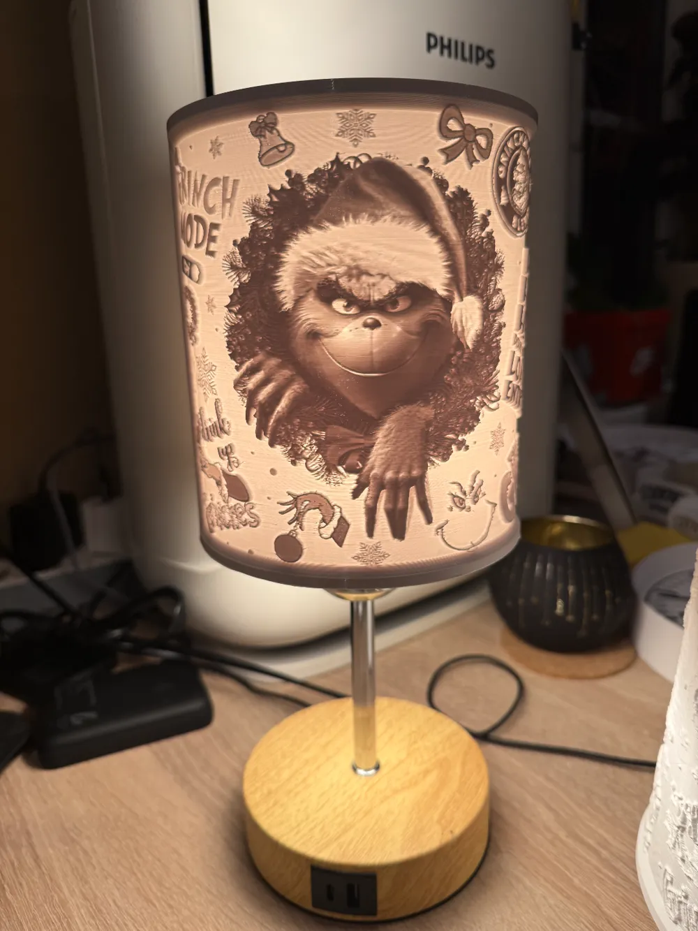 Grinch Light Lampshade Lamp Lithophane by Rabauke1986 - MakerWorld