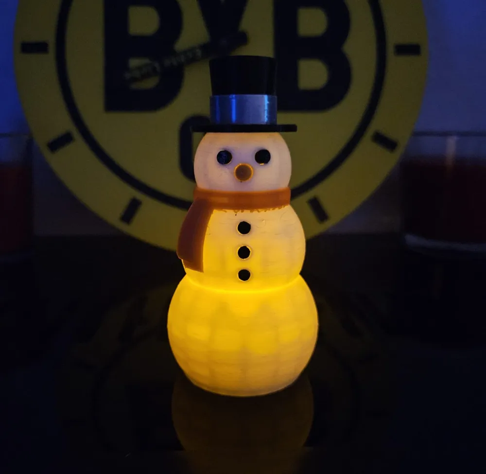 Snowman with tealight - Free 3D Print Model - MakerWorld