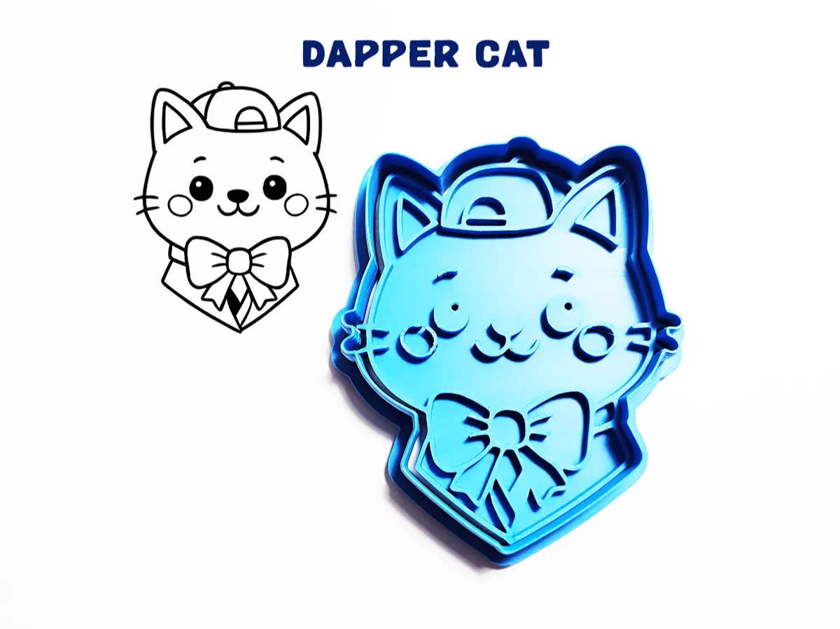 Dapper Cat Cookie Cutter / Stamp - Free 3D Print Model - MakerWorld