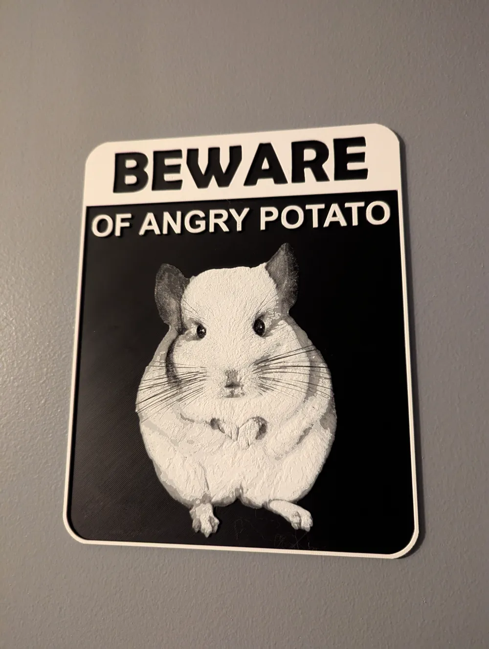 HueForge - Funny Chinchilla Sign v2 by SonOfUncleSam - MakerWorld