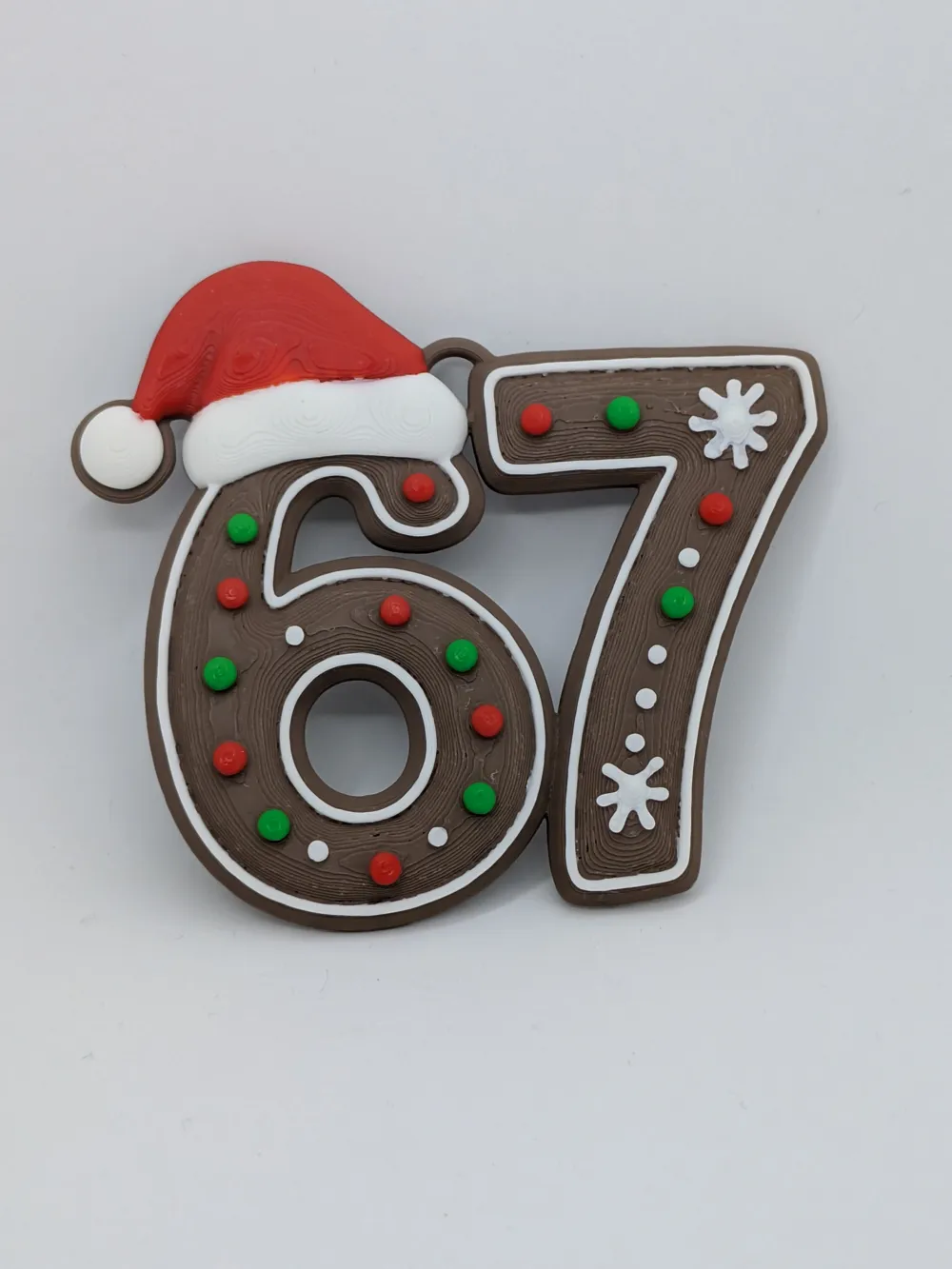 Six Seven (67) Gingerbread Christmas Ornament - Free 3D Print Model ...