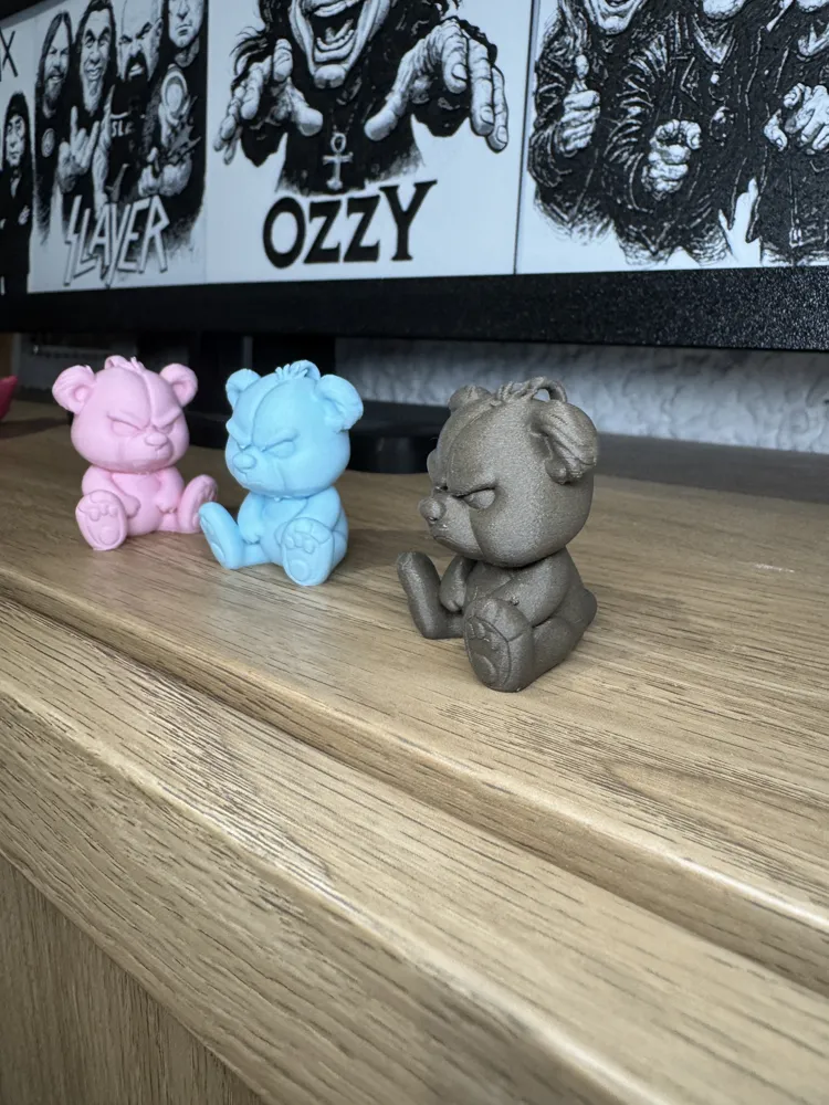 Grumpy Bear - Grumbler Bear Keychain - Free 3D Print Model - MakerWorld