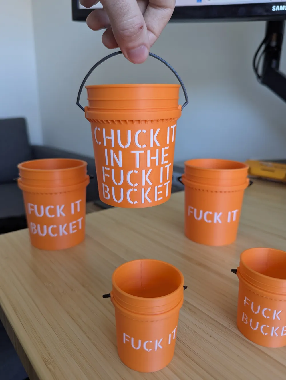 "F*ck-It" Buckets – Scalable Funny Desk Organizer - Free 3D Print Model ...