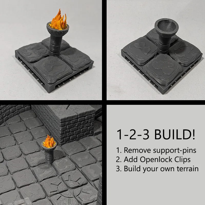 Brazier - Dungeon tiles (OpenLOCK system) Remixed by Together 3D MakerWorld: Download Free 3D Models