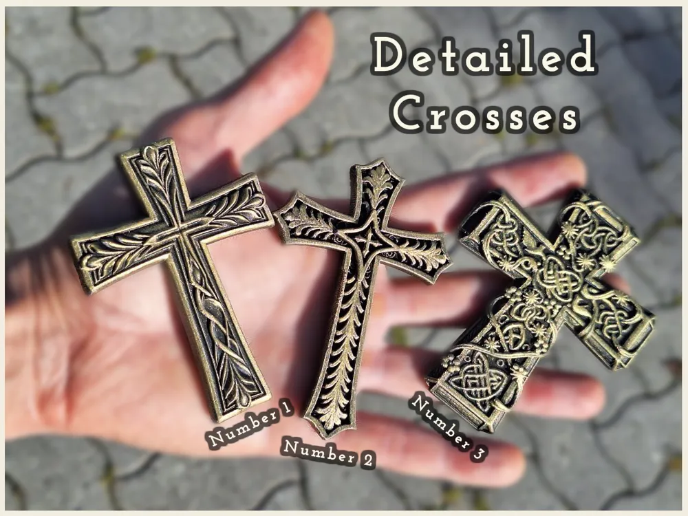 3 Detailed Crosses by NexNex2024 MakerWorld: Download Free 3D Models