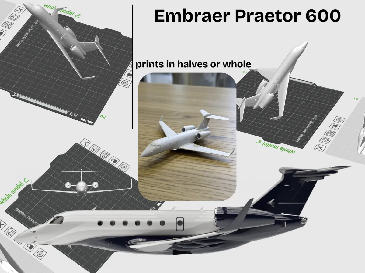 Embraer Praetor 600 - Private Jet (1:120 scale) - Free 3D Print Model ...