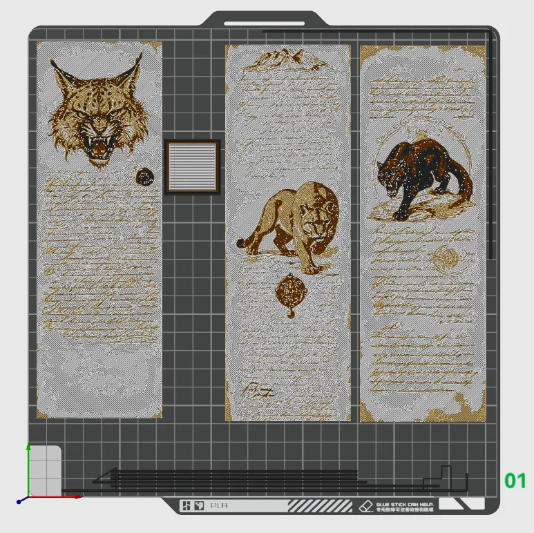 Set of 3 Bookmarks - Recreations of Historical Notes on Wild Big Cats ...