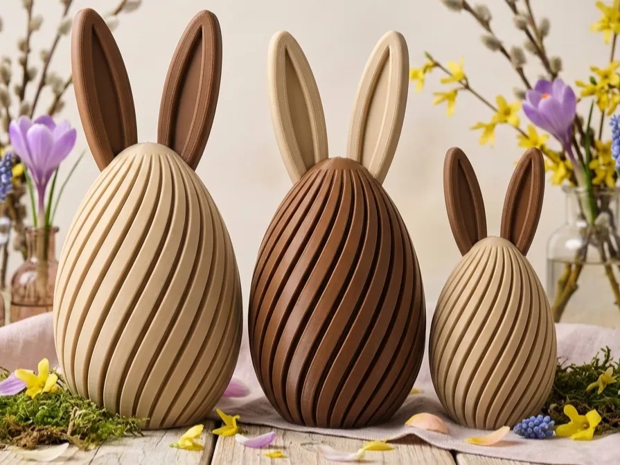 Spiral Easter Bunny Eggs – Stylish Spring Decor - Free 3D Print Model ...