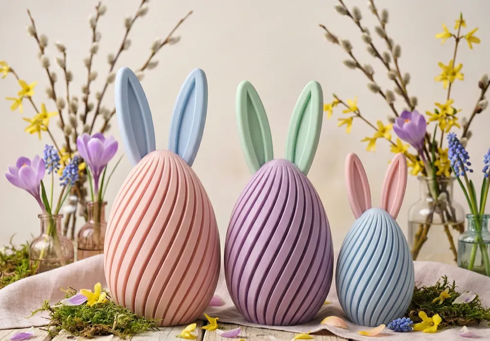 Spiral Easter Bunny Eggs – Stylish Spring Decor - Free 3D Print Model ...