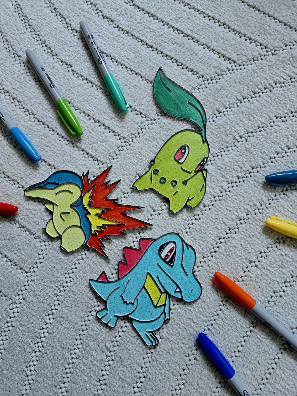 Pokemon Starter Gen 2 Coloring Plate Color Sheet by Merilno3D ...