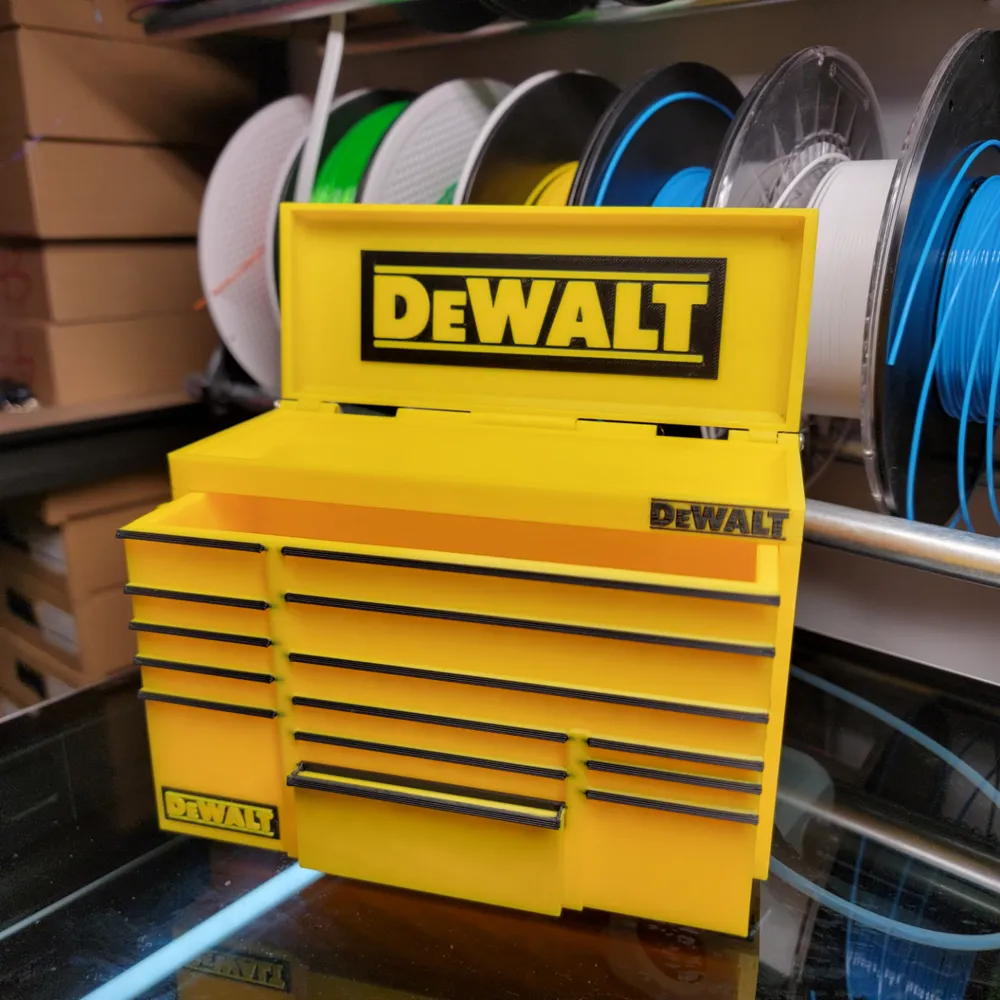 DeWalt Desk Tool Chest w/ Lid Business Display by joshua.makes MakerWorld: Download Free 3D Models
