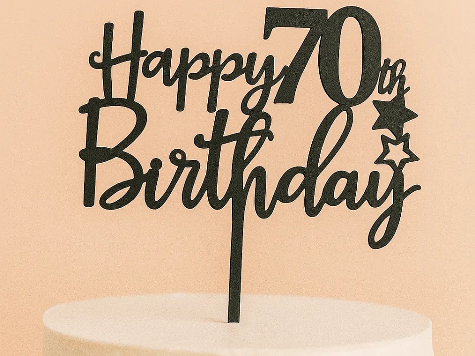 Happy 70th Birthday Cake Topper by Sebastian Mayrhuber MakerWorld ...