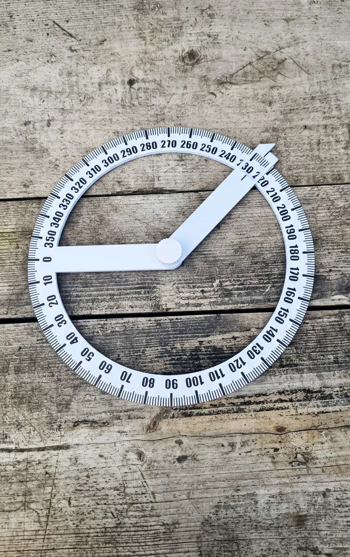 360° Circular Protractor CCW + CW (22cm Diameter) - Free 3D Print Model ...